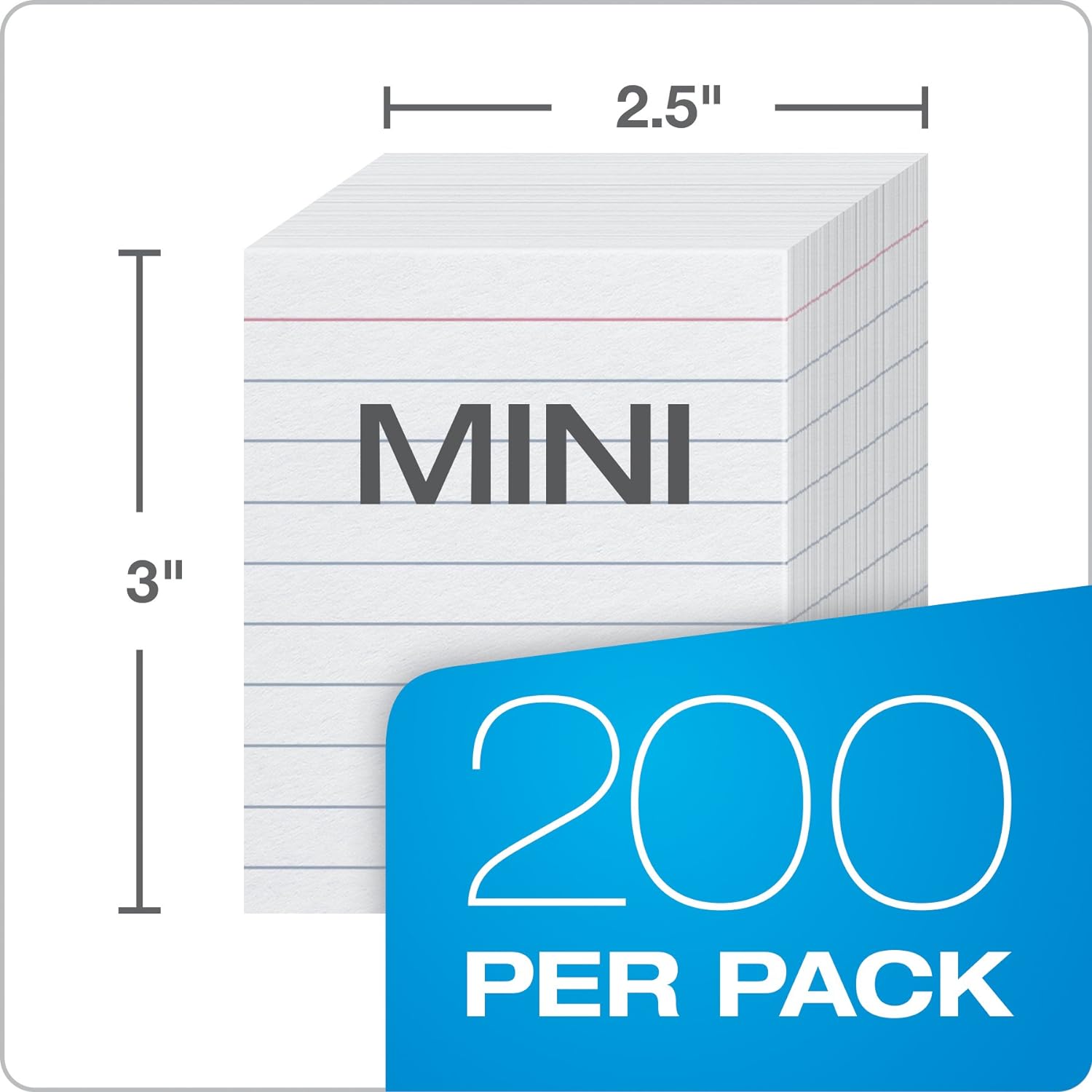 Oxford Mini Index Cards, 3" x 2.5", Ruled, White, 200 Per Pack (10009EE ...