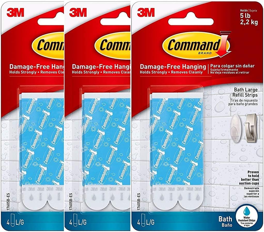 Command Plastic Large Water-Resistant Refill Strips, 12-Strip for Wholesale