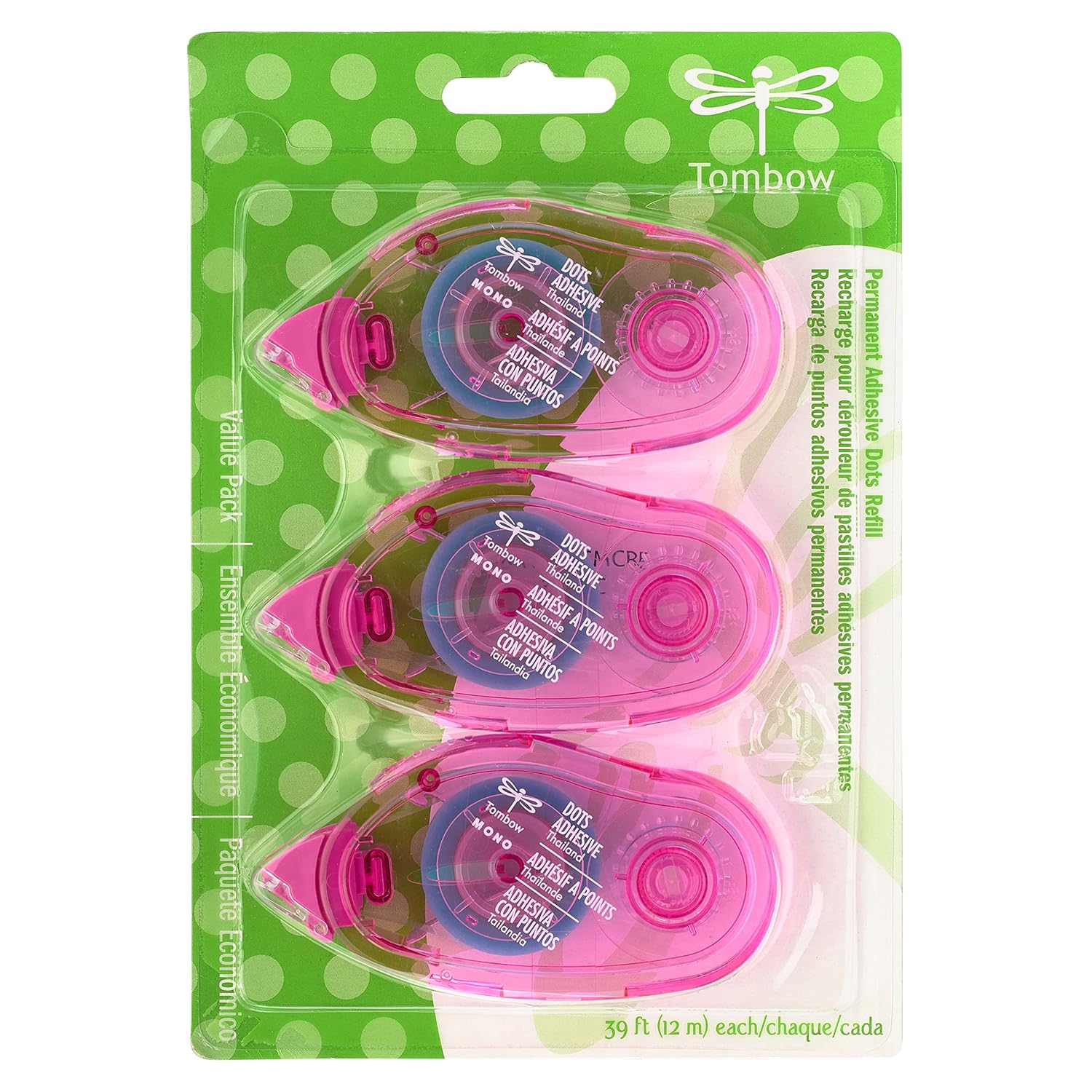 Tombow 6 Packs: 3 ct. (18 Total) Mono Dot Adhesive Tape Refills for ...