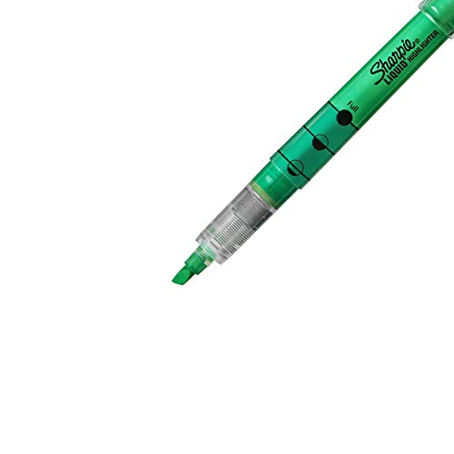 Sharpie Liquid Highlighters\ Chisel Tip\ Fluorescent Green\ Box of 12 ...