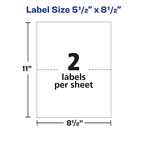 Avery 5126 Shipping Address Labels Laser Printers 200 Labels Half Sheet ...