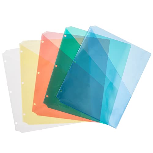 Avery 721455 Poly Binder Pockets 3-Hole Punched Assorted Colors 5/Pack ...