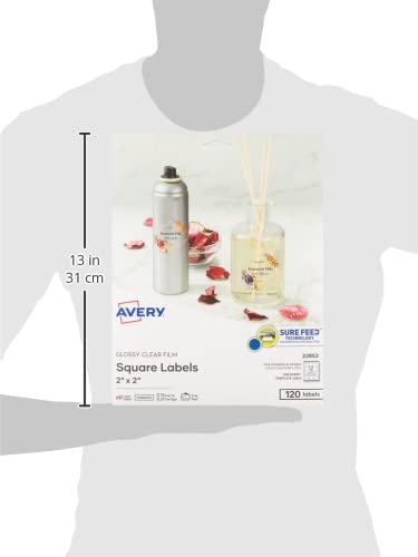 '''Avery Printable Blank Square Labels\ 2'''' x 2''''\ Glossy Crystal ...