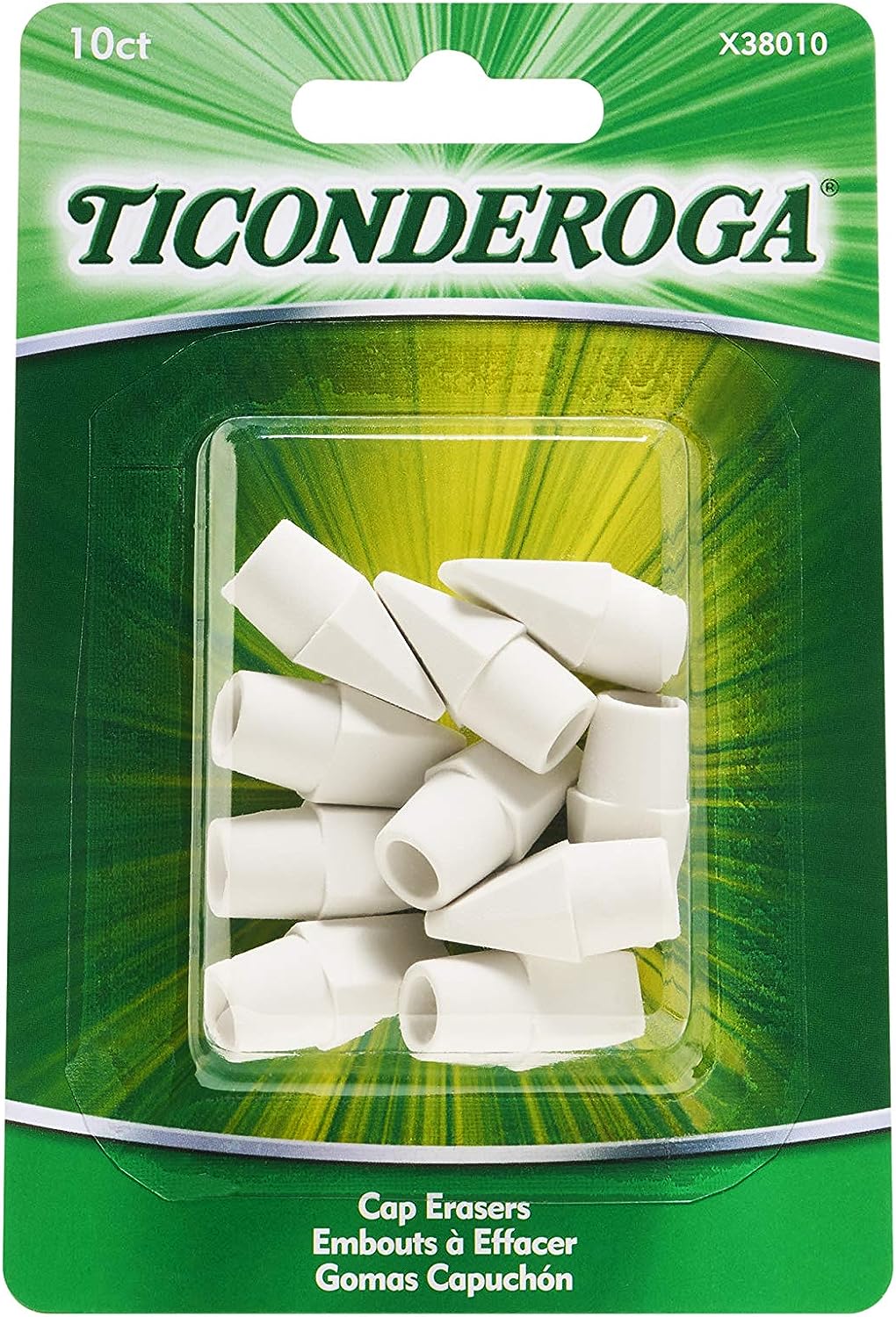 Ticonderoga Pencil Cap Erasers, White, 10 Count, 6 Packs (X38010 ...