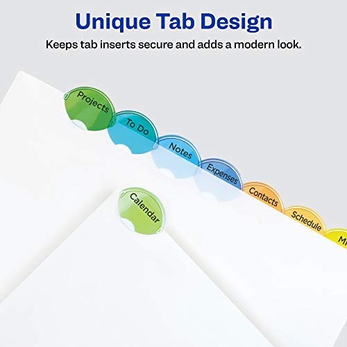 Avery Plastic 8-Tab Binder Dividers with Pockets, Style Edge Insertable ...