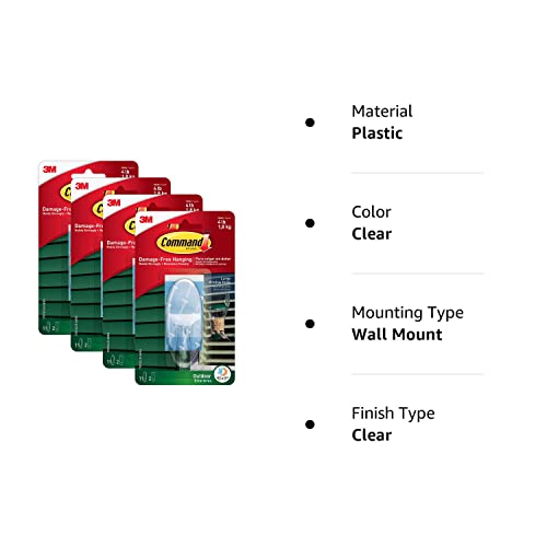 Command Outdoor Large Window Hooks, Total 4 Hooks with 8 Command Strips ...