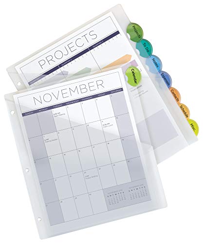 Avery Plastic 8-Tab Binder Dividers with Pockets, Style Edge Insertable ...