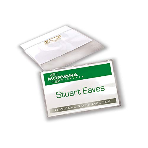 Avery Top-Loading Pin Style Name Badges, 2-1/4" x 3-1/2", Pack of 24 ...