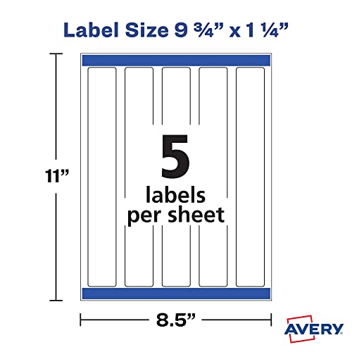 '''Avery Printable Blank Wraparound Rectangle Labels\ 1.25'''' x 9.75 ...