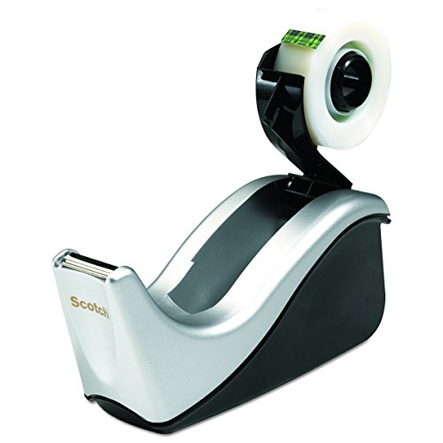 Scotch Desktop Tape Dispenser Silvertech\ Two-Tone (C60-St)\ Black ...