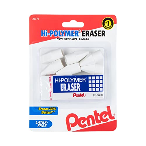 Pentel HI-Polymer Eraser Combo Pack, 6 Caps, 1 Large (ZEH0210BP7) for ...