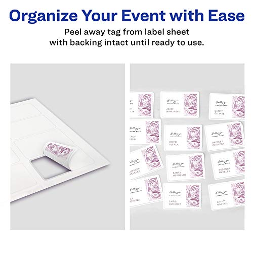 '''Avery Flexible Name Tag Stickers White Rectangle Labels 160 ...