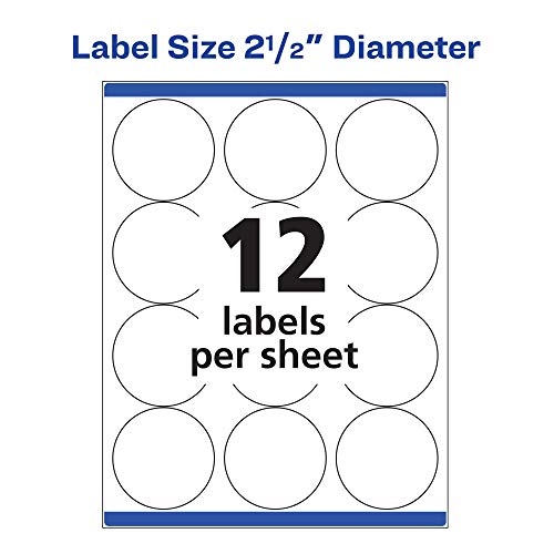 '''Avery High Visibility Printable Round Labels with Sure Feed\ 2.5 ...