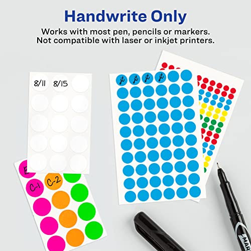Avery Color-Coding Removable Labels, 1/2 Inch Round Stickers, Light Blue, Non-Printable, 840 Dot ...