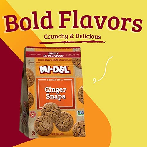 Mi-Del Cookies Ginger Flavored Snaps - Non GMO Certified, 0g Trans Fat ...