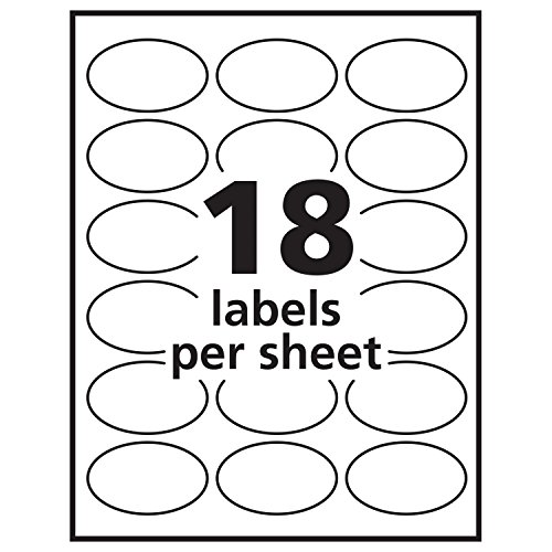 '''Avery Printable Blank Oval Labels\ 1.5'''' x 2.5''''\ Glossy Crystal ...