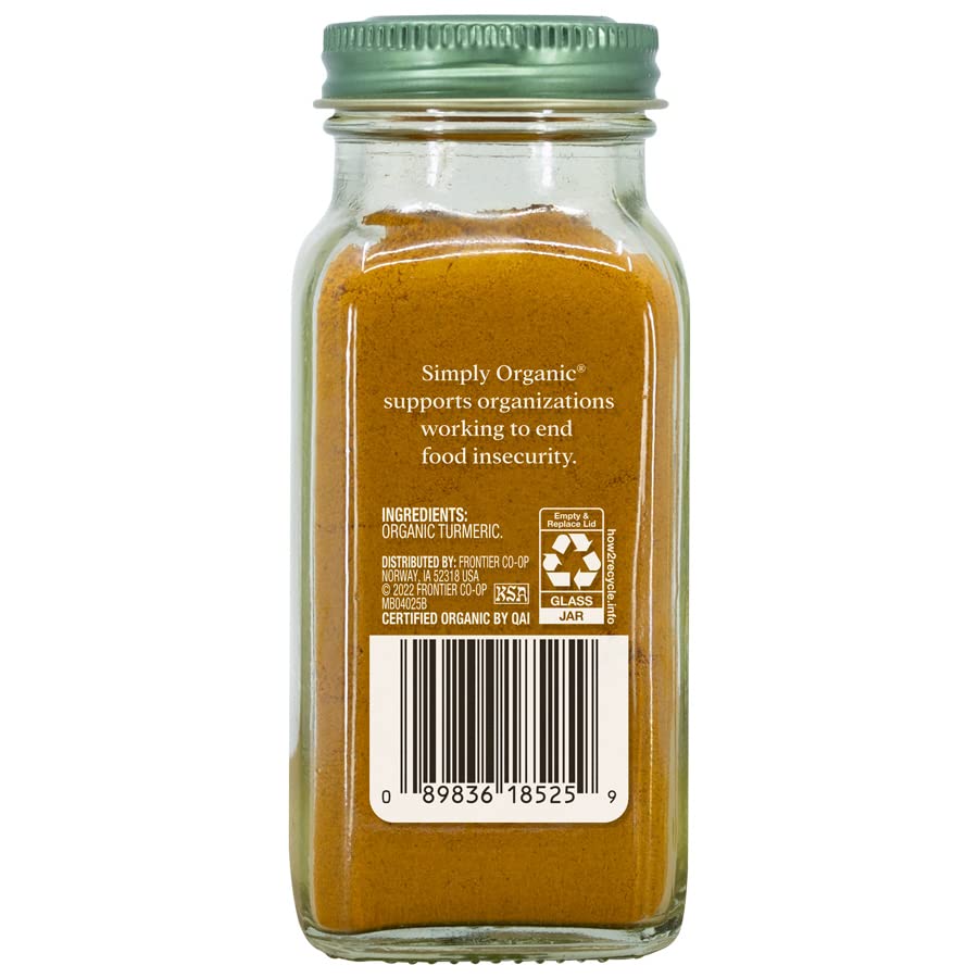 Simply Organic Ground Turmeric Root, Certified Organic | 2.38 oz | Pack ...
