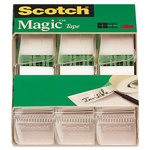 Scotch 8-1975C3 Magic Invisible Tape - 3 Hand Held Dispensers - Coralport