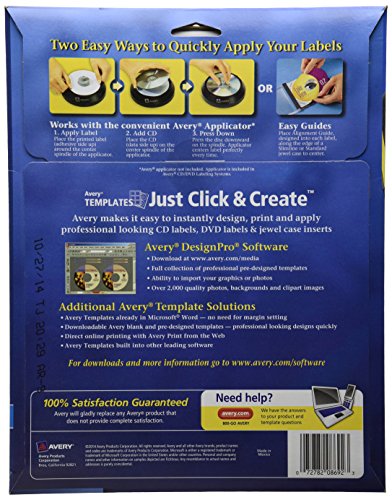 Avery CD Labels Matte White 40 Disc Labels and 80 Spine Labels (8692)4. ...