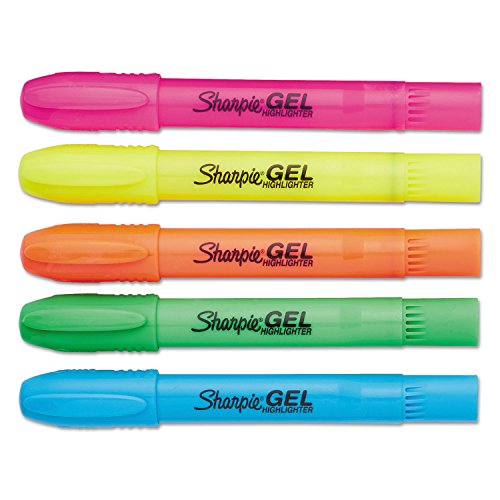 SHARPIE 1803277 Gel Highlighter Assorted Colors 5 Per Set - Coralport