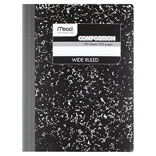 Mead Composition Notebook Wide Ruled 100 Sheets 6 Pack (09910) Black ...