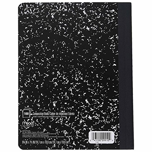 Mead Composition Notebook Wide Ruled 100 Sheets 6 Pack (09910) Black ...