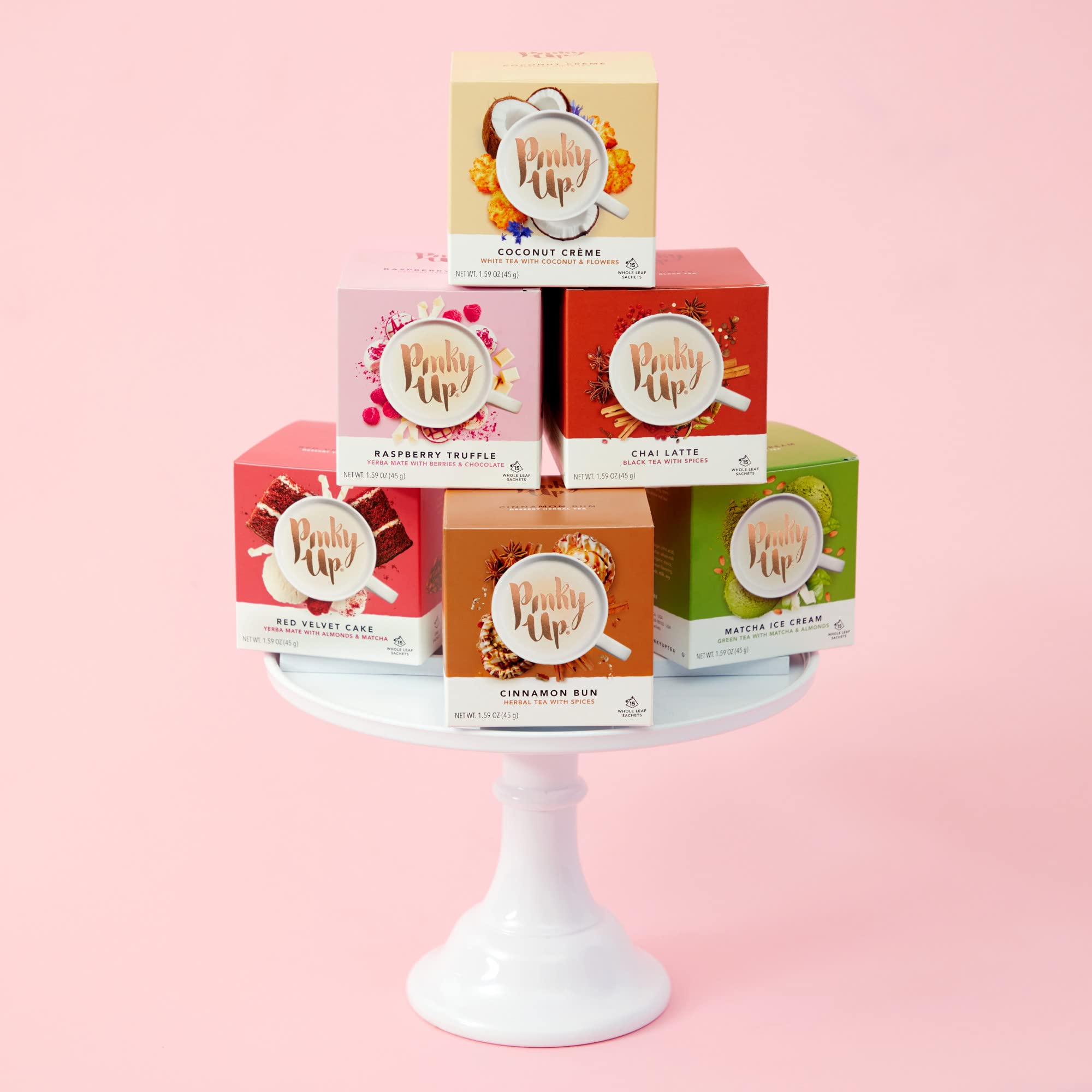 Pinky Up Red Raspberry Truffle Pyramid Tea Sachets - 10 mg Caffeine Per ...