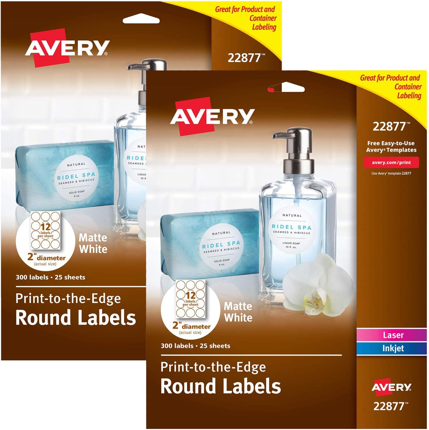 Avery 2 Inch Round Labels for Laser & Inkjet Printers, 300 Labels ...