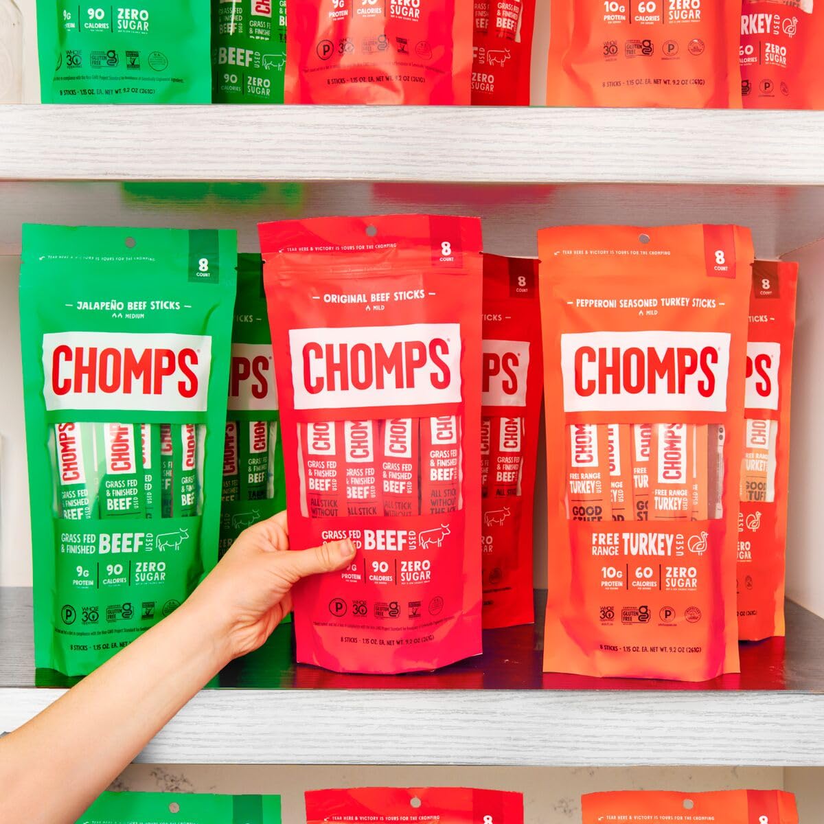 Chomps Pepperoni Turkey Stick 8 Pack, 9.2 OZ - Coralport