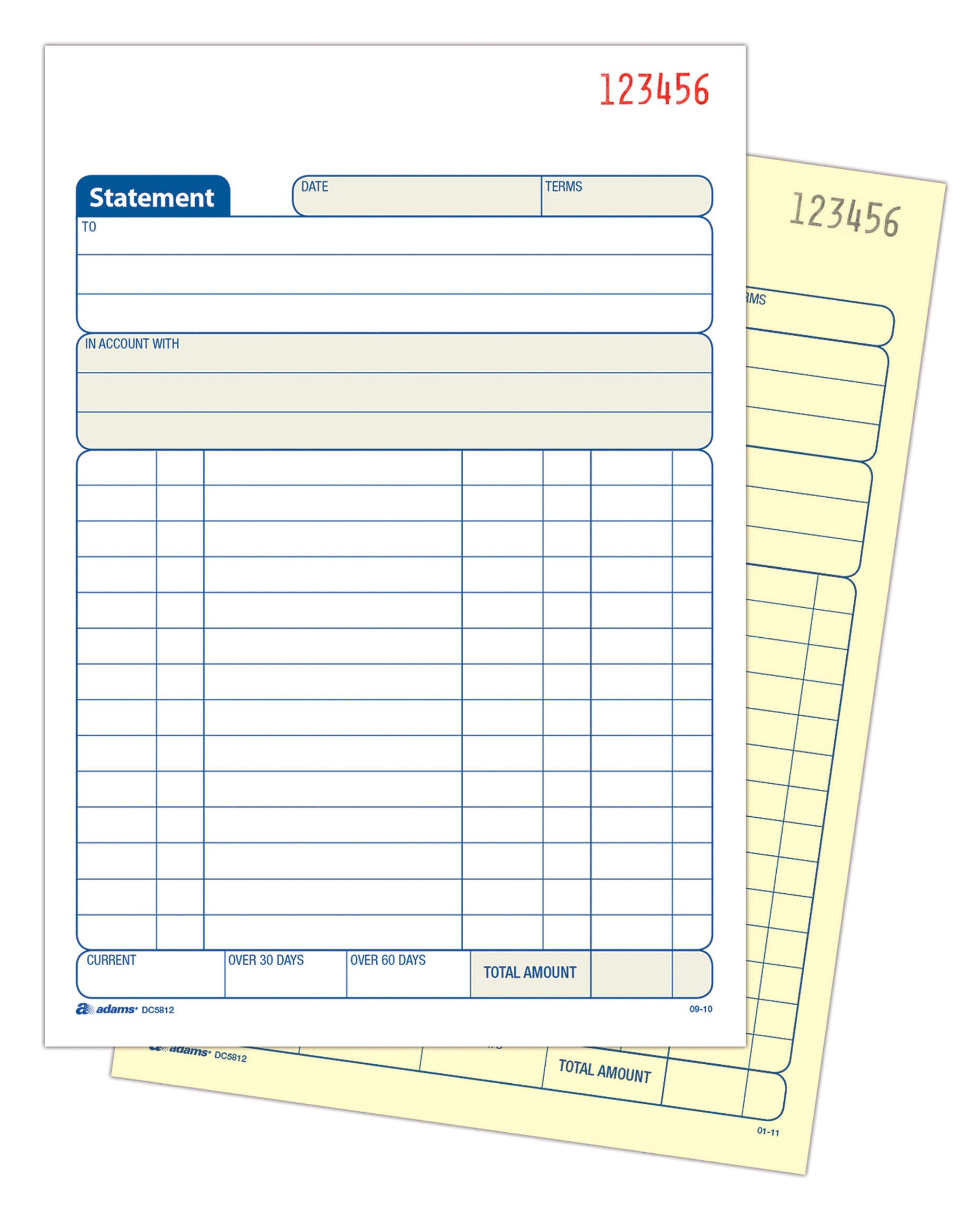 Tops Adams Statement Book, 2-Part Carbonless, White/Canary, 5-9/16 x 8 ...