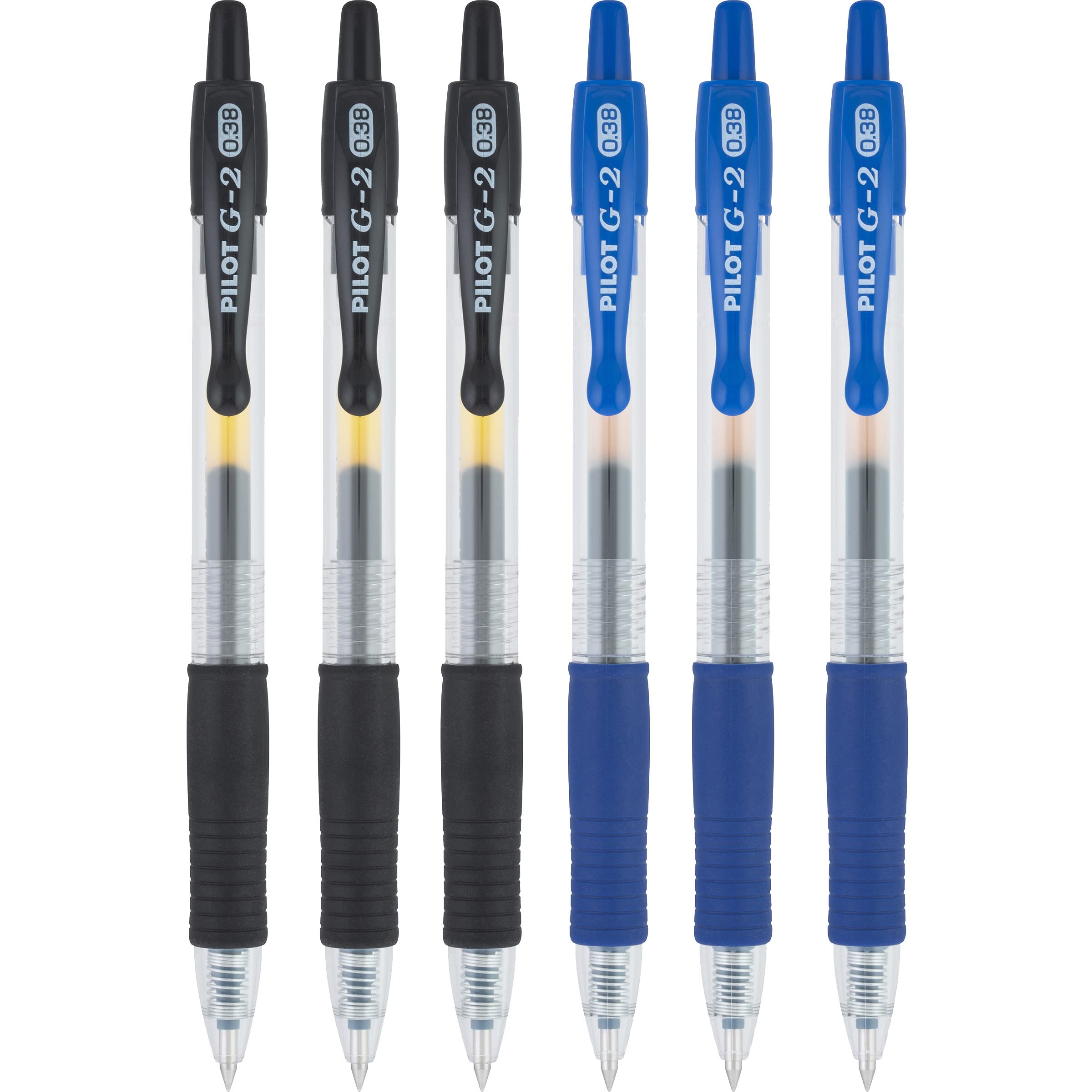 Pilot G2 pens retractable Gel Roller ballpoint 0.38 pt Black & Blue ...