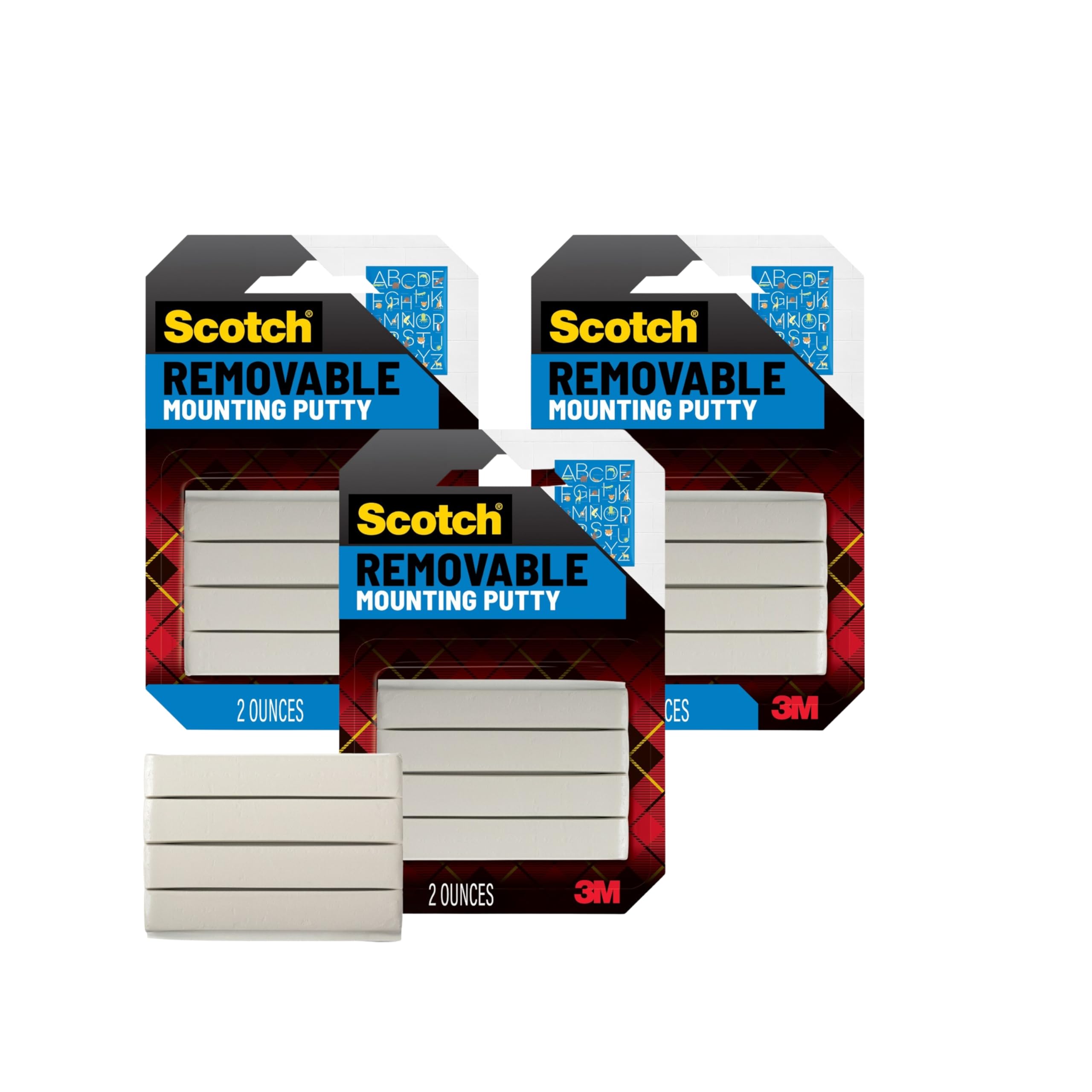 Scotch Removable Adhesive Putty, 2 oz, Reusable Mounting Tack, Non ...
