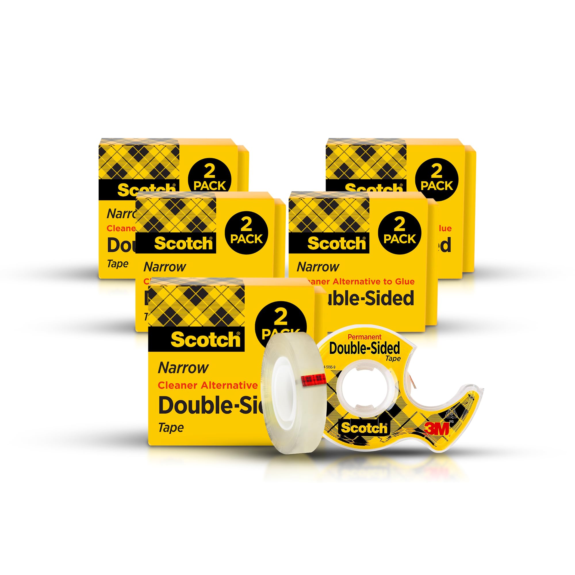 Scotch Double Sided Tape, Permanent Photo-Safe Adhesive, Clear, 1/2 ...