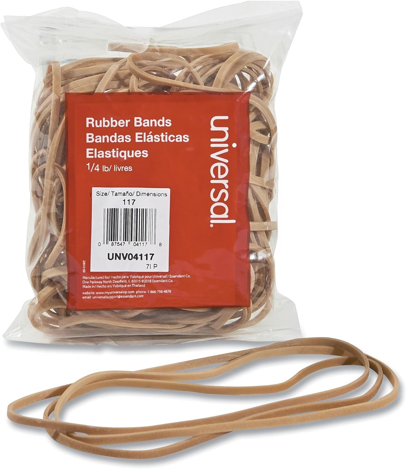 Universal 04117 Rubber Bands, Size 117, 7 x 1/8, 1/4lb Pack (Pack of 50 ...