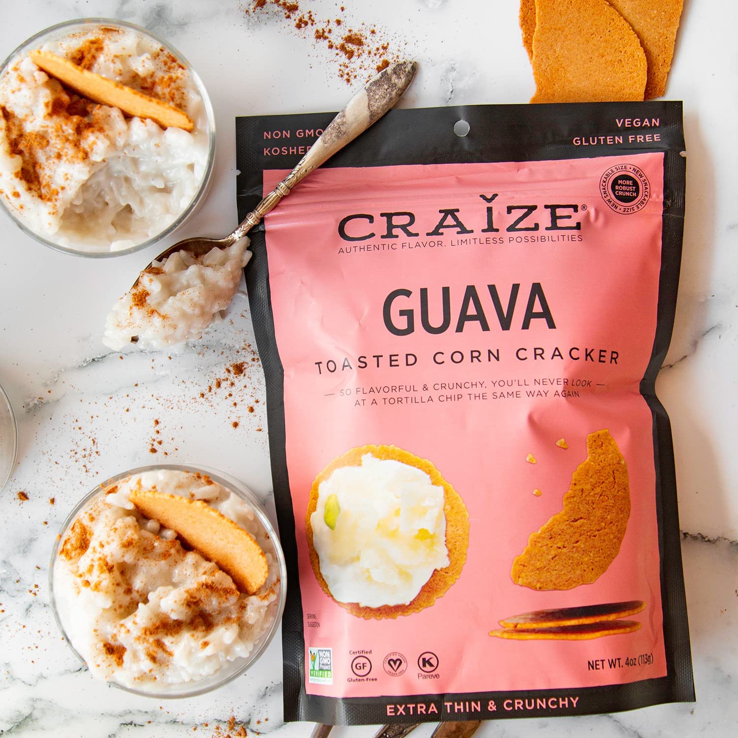 Craize Guava Crisps | Gluten Free, Vegan, Kosher, Toasted Corn Crackers ...