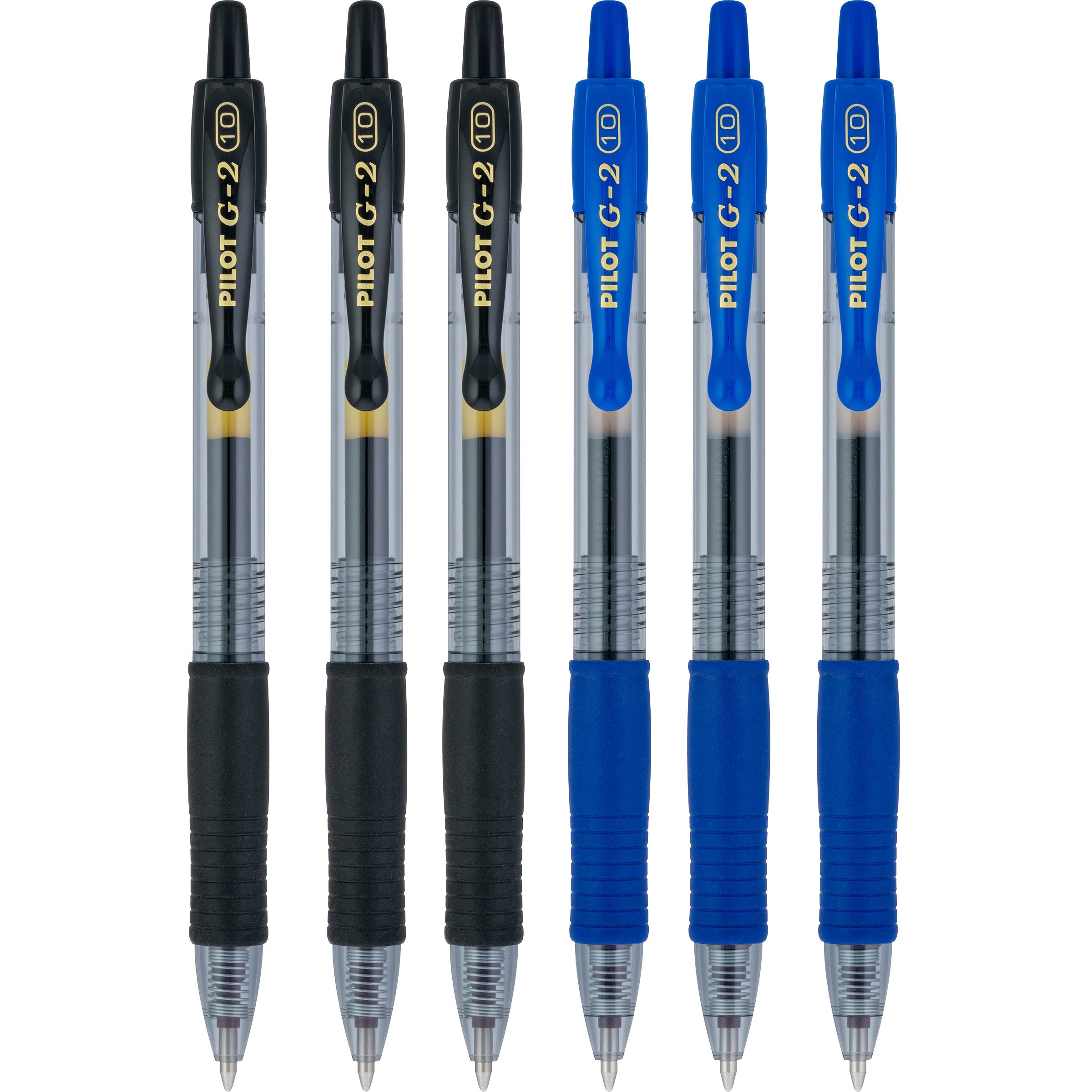 Pilot G2 pens retractable Gel Roller ballpoint Bold pt 1.0 Black & Blue ...