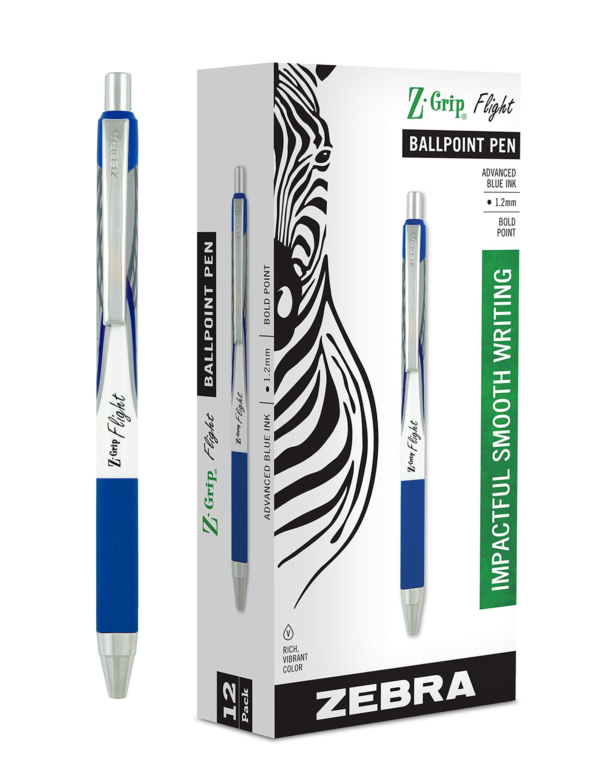 Zebra Pen Z-Grip Flight Retractable Ballpoint Pen\ Bold Point\ 1.2mm ...