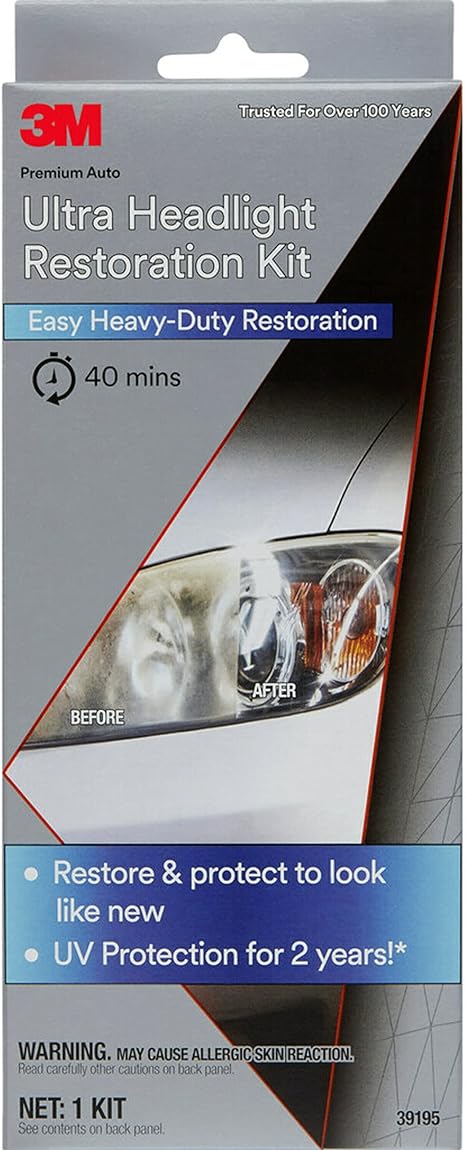 3M Ultra Headlight Restoration Kit, Easy Heavy-Duty Restoration, 39195 ...